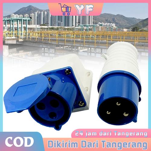 Jual 32 Ampere 3Pin Colokan 3 Lubang Genset Hole Stop Kontak 3 Phase / Industrial Plug Mounting ...