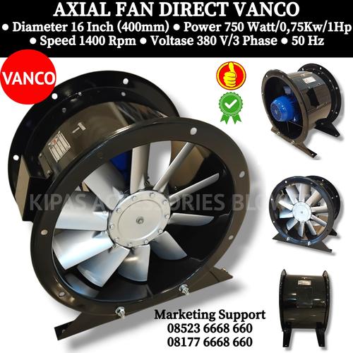 Jual Axial Fan Direct VANCO 16 Inch 750 Watt 1400Rpm 380V Exhaust Axial ...