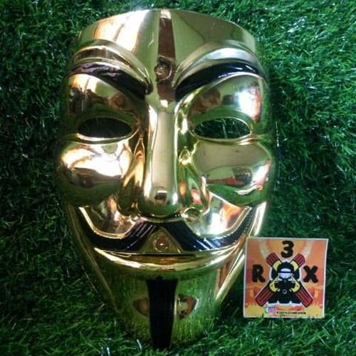 Jual Topeng Anonymous Gold Mask Vendeta Vendetta Emas Cosplay Hacker ...