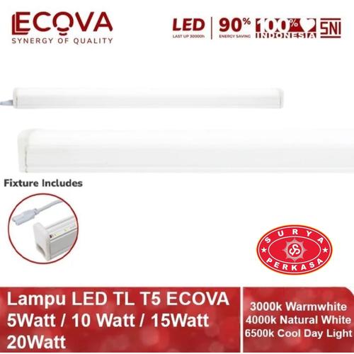 Promo SURYA PERKASA-LAMPU LED ECOVA TL T5 TERANG HEMAT ENERGI & TAHAN LAMA - 5 Watt, 4000K ...