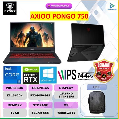 Jual Axioo Pongo 750 I7 13620H RTX4050 6GB 16GB 512GB W11 15.6FHD 144HZ ...