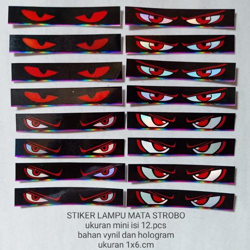 Jual Stiker lampu mata bus ukuran mini 12.pcs - Hijau, hologram - Kab ...