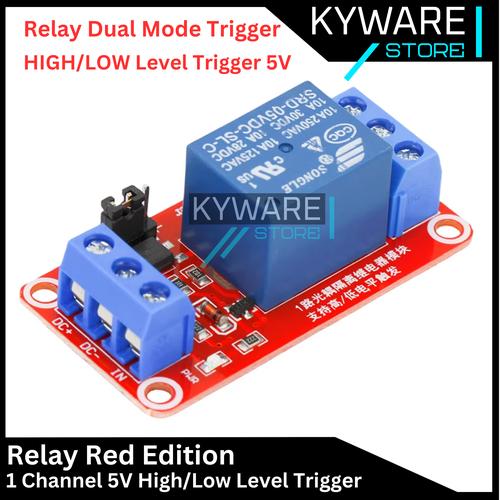 Jual Relay 5V 1 Channel Optocoupler Red Version Module Dual Mode Trigger High Low Level - Kab ...