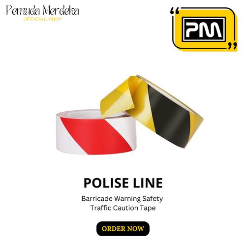 Jual Garis Polisi Safety Line Pita Pembatas Police Line 2/3 Inch x 300 ...