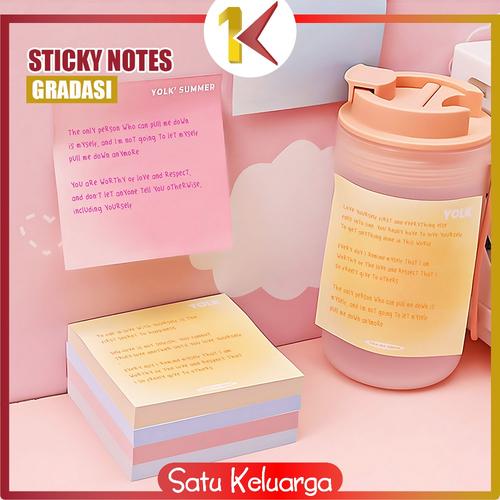 Promo SK-A102 Sticky Notes Gradasi Polos Isi 50 Lembar Alat Tulis ...