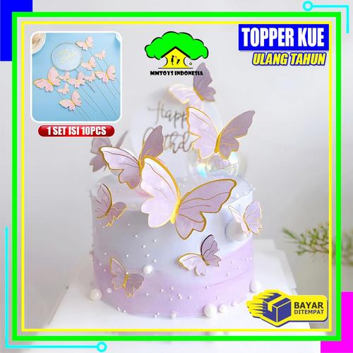 Promo MI-C1124 Topper Cake Kupu Kupu Isi 10Pcs Topper Dekorasi Kue ...