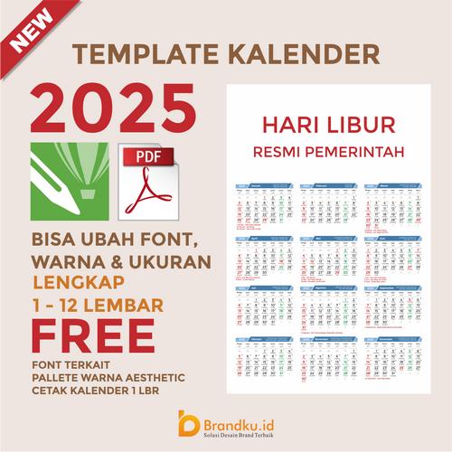 Jual TEMPLATE KALENDER 2025 CORELDRAW BISA GANTI WARNA, FONT, UKURAN ...