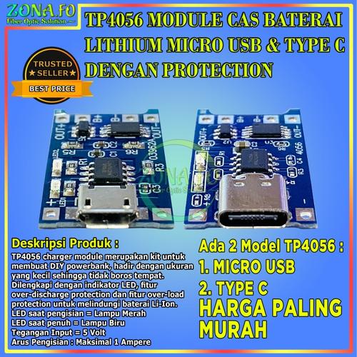 Promo TP4056 Type C To Lithium Battery Charging Module Output 5V 1A ...