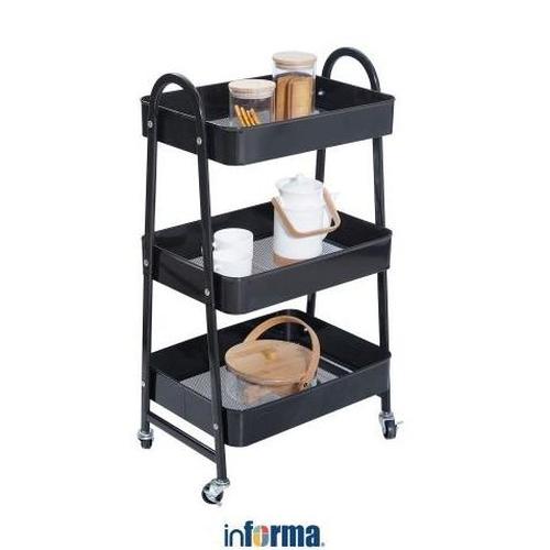 Jual Informa Walter Ii Rak Troli Dapur 3 Tingkat Gloss - Hitam Tempat ...