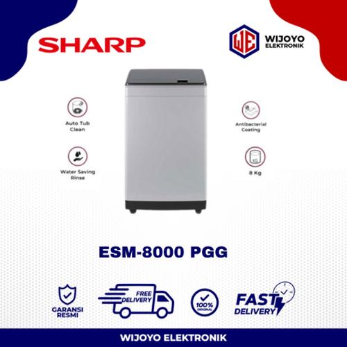 Jual MESIN CUCI SHARP ESM 8000 8 KG 1 TABUNG ESM8000PGG TOP LOADING ...