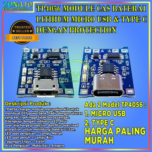 Promo TP4056 Micro USB To Lithium Battery Charging Module Output 5V 1A ...