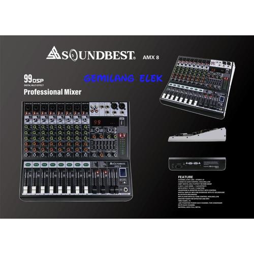 Jual Mixer SOUNDBEST AMX 8 Original 8 Channel Bluetooth - Jakarta Barat ...