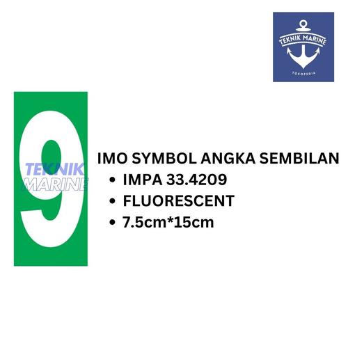 Jual IMO Symbol Sticker Number 9 / IMO stiker angka SEMBLAN IMPA 33. ...