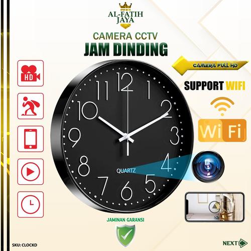Promo Hidden Spycam IP Camera Wifi Wall Clock Jam Dinding Kamera CCTV ...