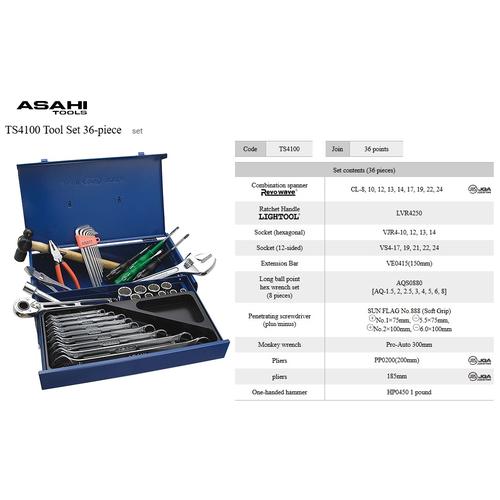 Jual ASH Tool Set 36 Pcs Sq. Dr. 12.7mm TS4100 - Kab. Bekasi - Ichiban ...