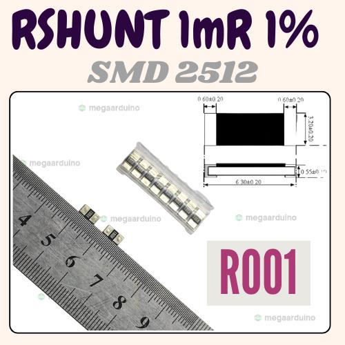 Jual 2512 SMD alloy resistor R001 0.001 ohm 1mR accuracy 1% r shunt 1 ...