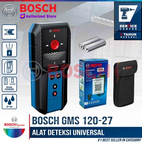 Promo Bosch Wall Detector GMS 120-27 Alat Deteksi Pipa Logam Metal ...
