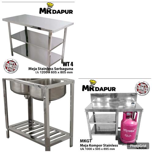 Jual Meja Kerja 3 rak 120x60 ;1 Meja Kompor Muat tabung 12kg; Double ...