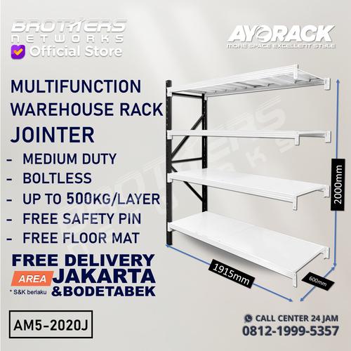 Promo RAK GUDANG BESI JOINTER AYORACK AM5-2020J - 2 METER 4 SUSUN RACK ...