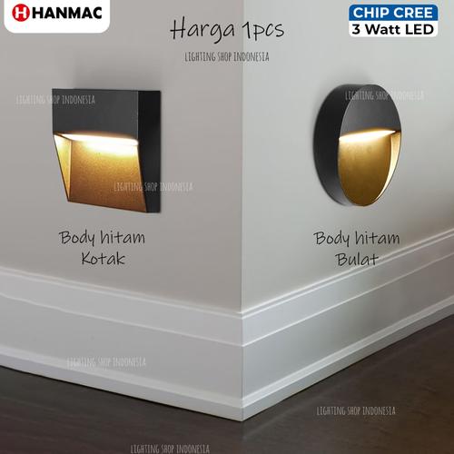 Jual Lampu tangga dinding led outbow 3w cree bulat kotak waterproof ...