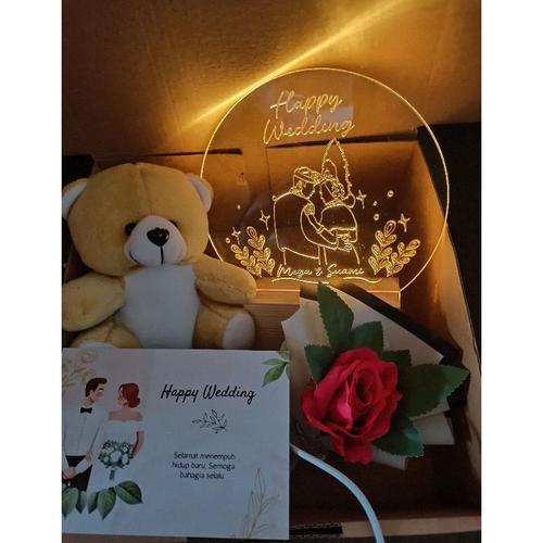 Jual gift box boneka + lampu Akrilik - hampers untuk cewek atau cowo ...