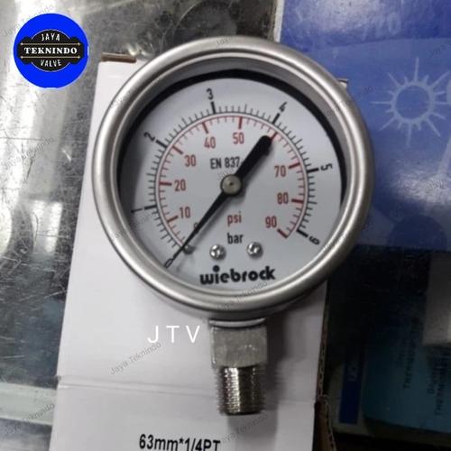Jual Pressure gauge full stainless 4" (inch) 6 kg 90psi - Jakarta Barat ...