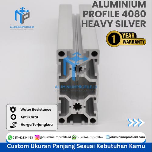 Jual ALUMINIUM PROFILE 4080 HEAVY T SLOT SILVER PANJANG 6 METER SANGAT ...