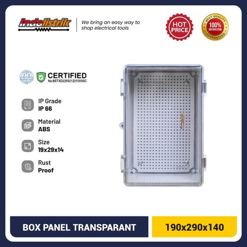 Jual Box Panel Plastik ABS 190x290x140 mm Transparant + Base Plate ...