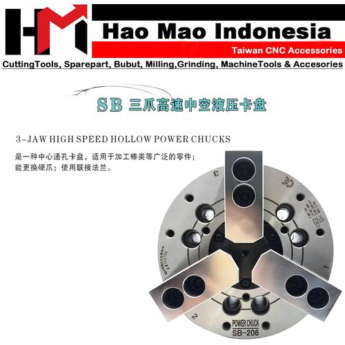 Jual SB-204 4" 3-Jaw High Speed Hollow Power Chuck - Jakarta Barat ...