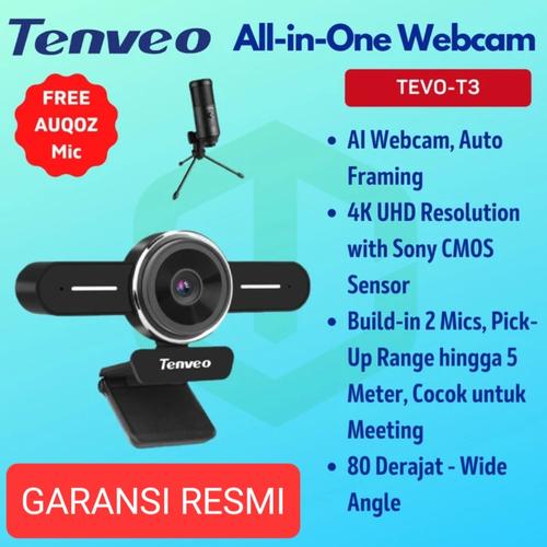Jual Tenveo 4K AI Auto Framing WebCam UHD Video Call Web Camera Gaming Live Streaming Zoom ...