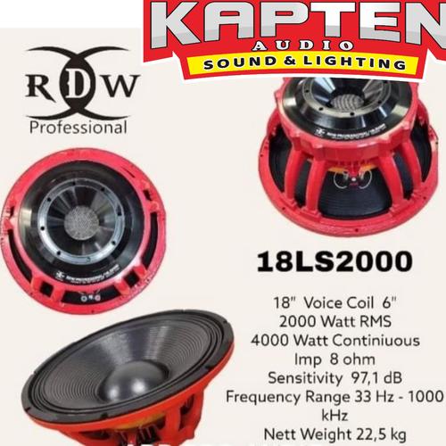 Jual SPEAKER RDW 18"LS 2000 ORIGINAL - Kota Surabaya - Kapten audio ...