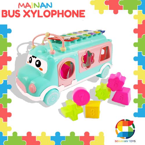 Jual Mainan Bus Xylophone Mobil / Mainan 3in1 Musik/ Sorting Buah YE20 ...
