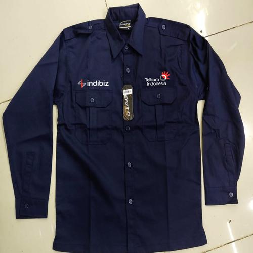 Jual Kemeja INDIBIZ TELKOM Navy PDH Lengan Panjang Pria Bordir - Full ...