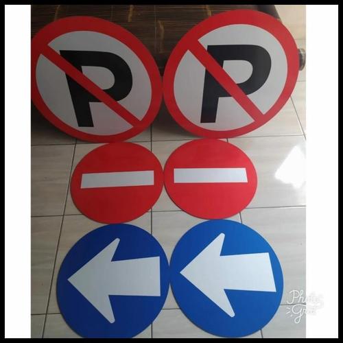 Jual Ready Rambu Dilarang Parkir Diameter 45 Cm. Plat Acp Tebal 3Mm ...