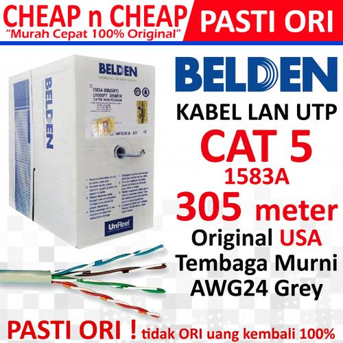 Jual Kabel Lan Belden Cat 5 305m UTP Ethernet 1 Roll 305 m meter Cat5 ...