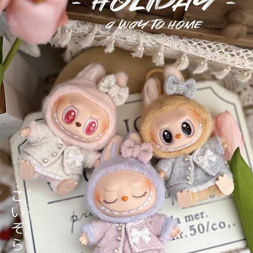 Jual LABUBU sit party LABUBU enamel blind box pendant doll clothes ...