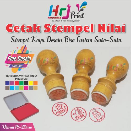 Jual Stempel Nilai Guru Stempel Kayu | Cetak Stempel kayu Desain Bisa ...