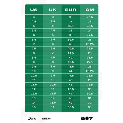 Jual Table Size Chart Sneakers Asics - Kota Bandung - 807GARAGE ...