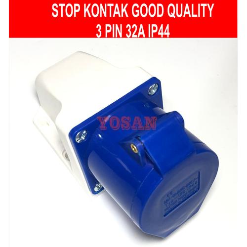Jual STOP KONTAK GENSET GOOD QUALITY UNIVERSAL 3 PIN 32A CEE PORT 123 INDUSTRIAL SOCKET 32A IP44 ...