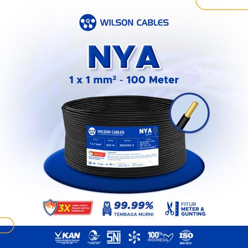 Jual NYA 1 mm2 100 Meter - Kabel Tembaga Kawat Wilson Cables - Hitam ...