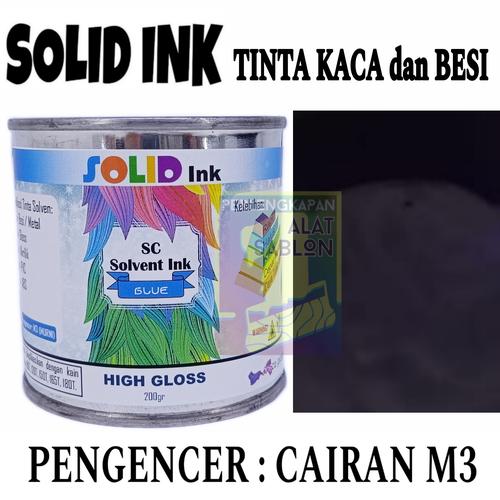 Jual TINTA SABLON GELAS BESI METAL 200GR BLUE BIRU SOLVENT BASE ...