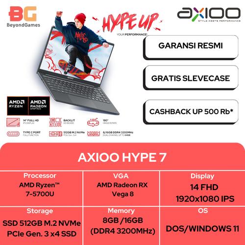 Jual LAPTOP AXIOO HYPE 7 AMD X7 RYZEN 7 5700 16GB 512GB 14 FHD IPS ...