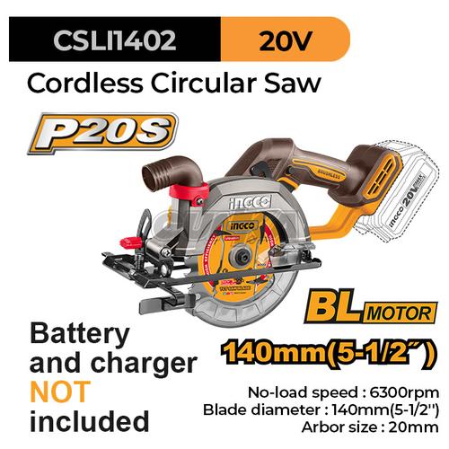 Promo P20S Cordless Circular Saw (145mm/5½") INGCO CSLI1402 Gergaji ...