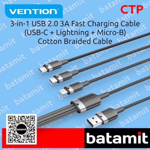 Jual VENTION CTP Kabel Data Charger 3-in-1 USB-A to USB Type-C ...