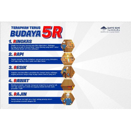 Jual Safety Banner Spanduk Terapkan Terus Budaya 5R Gratis Logo ...