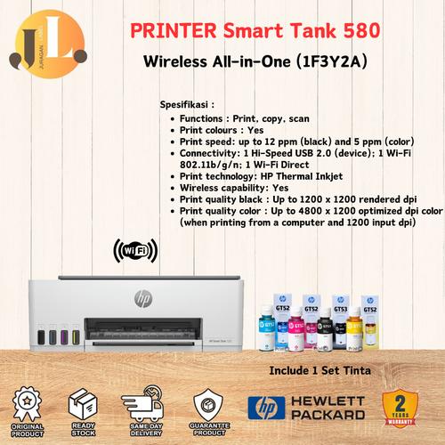 Jual Printer HP 580 Smart Tank All in One Wireless Garansi Resmi ...