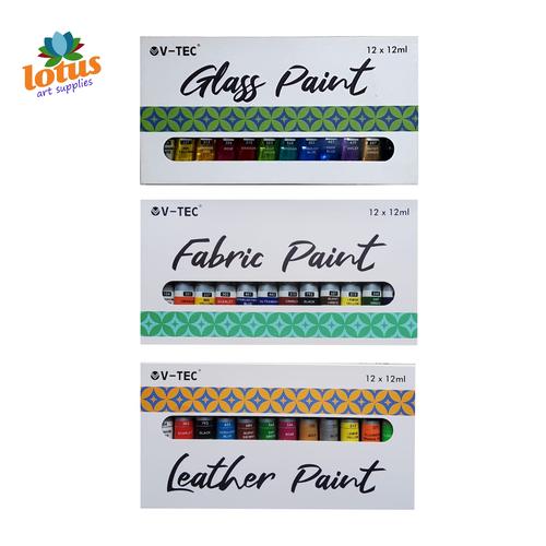 Jual V-TEC Fabric Leather Paint Color Cat Kain /Textile / Kulit Set ...