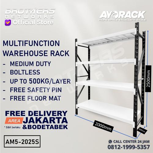 Promo RAK GUDANG BESI 2.5 METER 4 SUSUN AYORACK AM5-2025S 500KG MEDIUM ...
