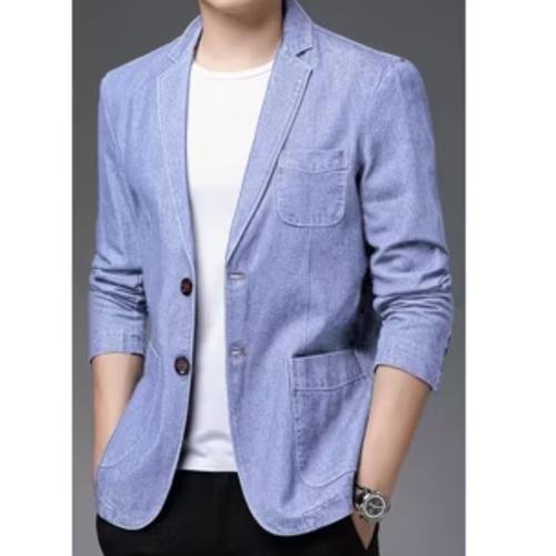 Jual blazer pria laki denim jeans outer polos casual santai slim fit ...