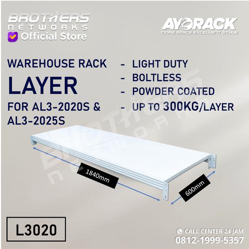 Promo LAYER RAK GUDANG 300KG 2 METER AYORACK L3020 AMBALAN TATAKAN RACK ...